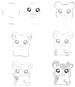 20 Cute and Easy Cartoon Hamster Drawing Ideas - Chibi and Kawaii
