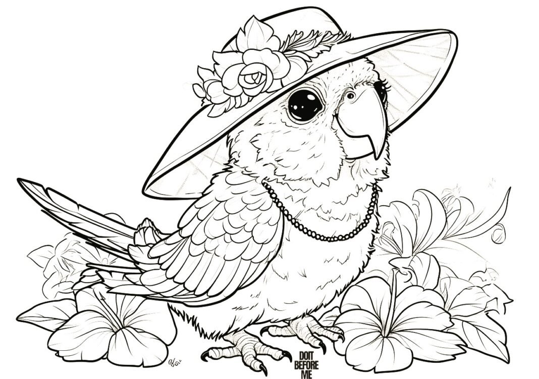 Free Printable Parrot Bird Coloring Pages