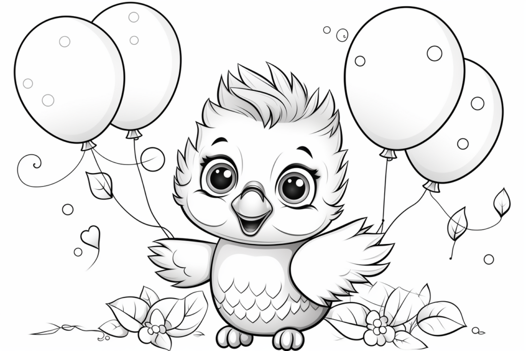 Free Printable Easy Cute Bird Coloring Pages