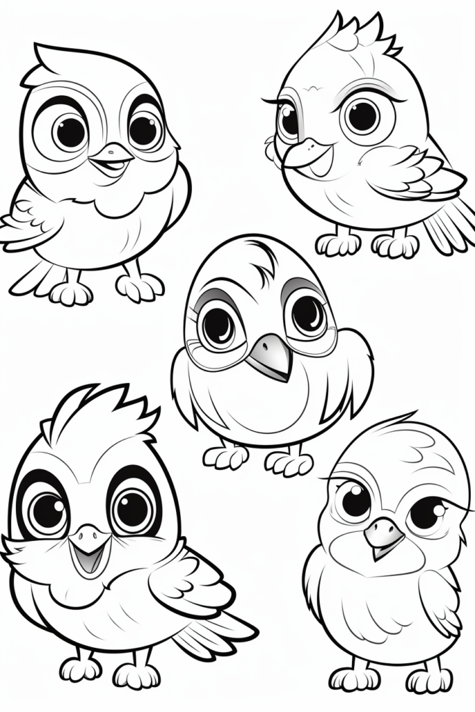 Free Printable Easy Cute Bird Coloring Pages