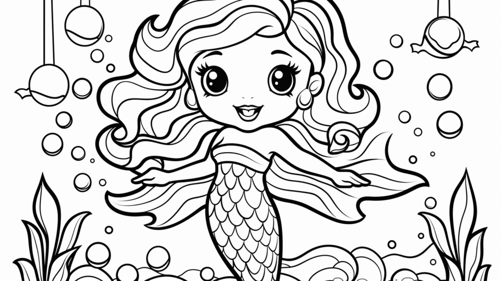 Free Printable Enchanting Mermaid Coloring Pages for Kids