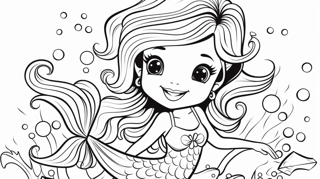 Free Printable Enchanting Mermaid Coloring Pages for Kids