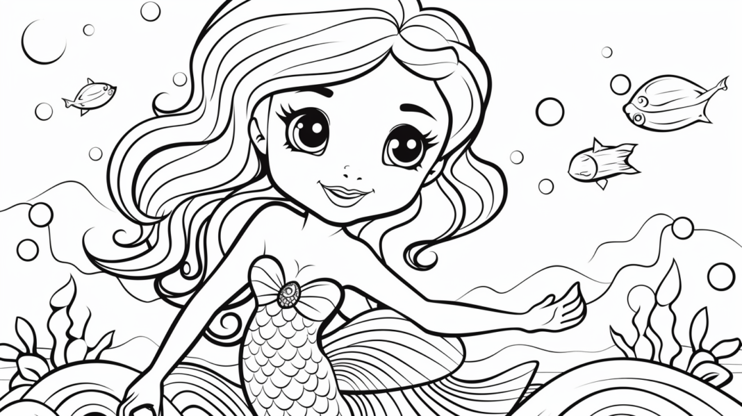 Free Printable Enchanting Mermaid Coloring Pages for Kids