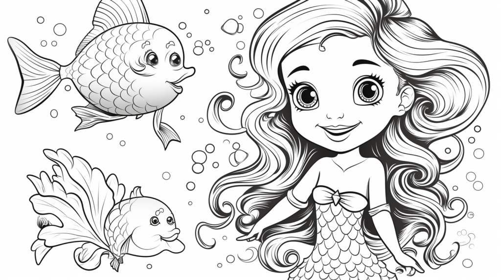 Free Printable Enchanting Mermaid Coloring Pages for Kids