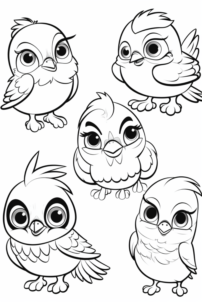 Free Printable Easy Cute Bird Coloring Pages