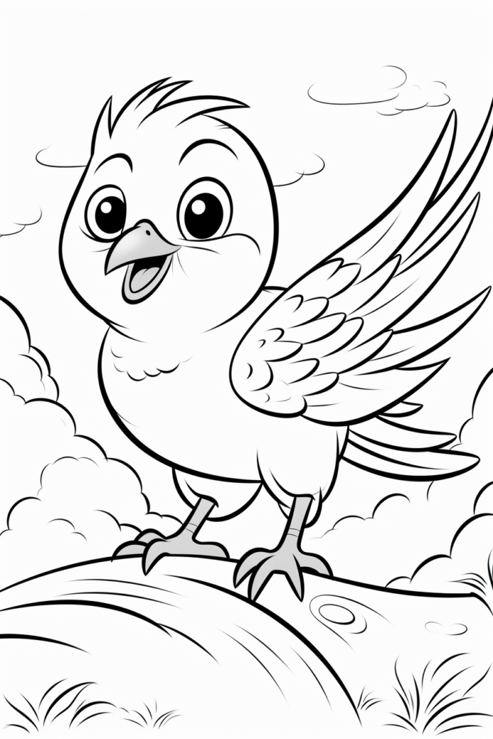 Free Printable Easy Cute Bird Coloring Pages